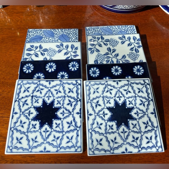 Pier 1 | Dining | Pier Chinoiserie Blue And White Coasters Set Of 8 ...